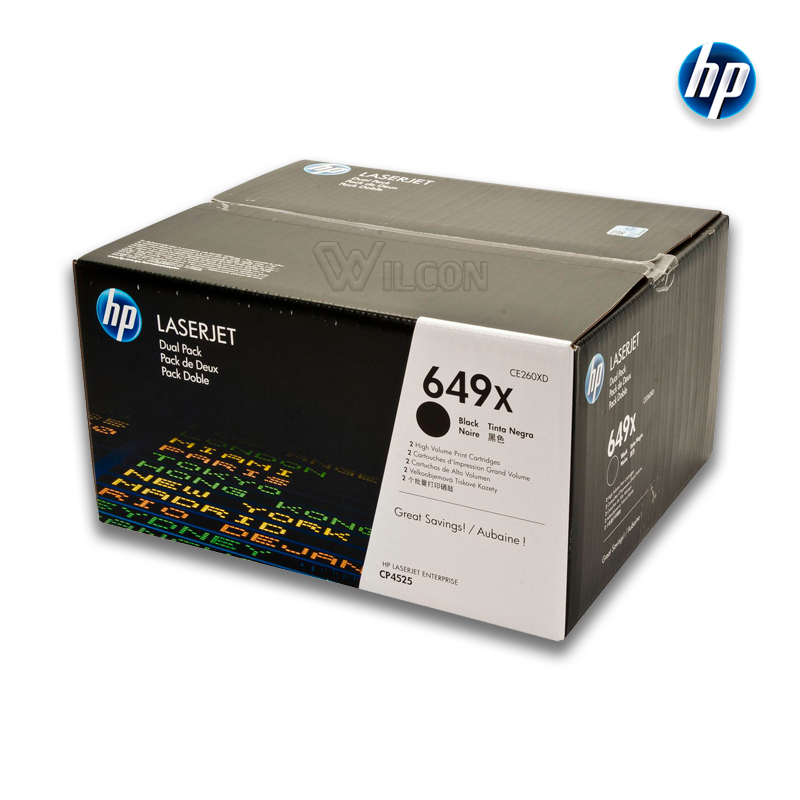 Tóner Hp CE260XD (649X) L.J. CP4525 Pack 2 CE260X Negro (17,000 Pag ...