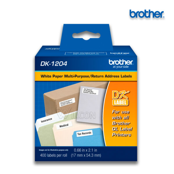Cinta Brother DK-1204 | Negro Sobre Blanco | Wilcon