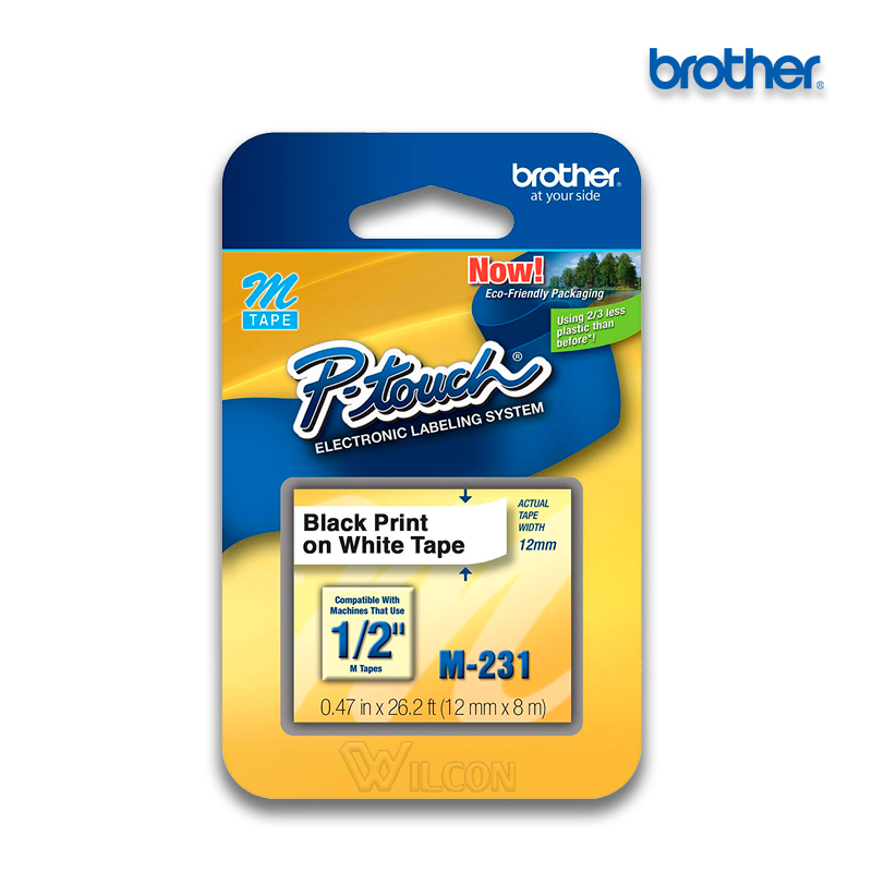 Cinta Brother M-231 | Negro sobre Blanco | Wilcon